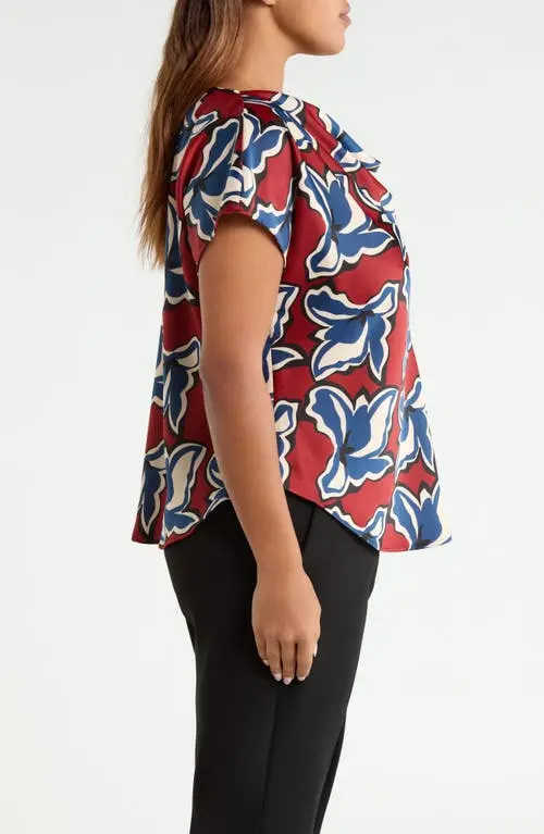 Anne Klein Floral Cowl Neck Top