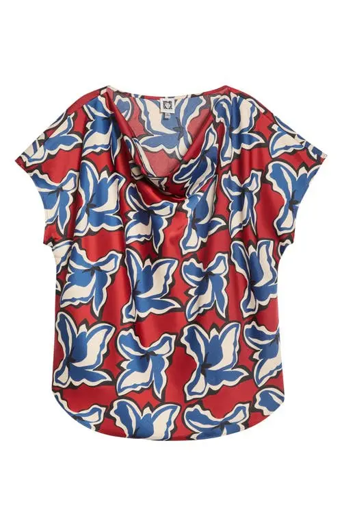 Anne Klein Floral Cowl Neck Top
