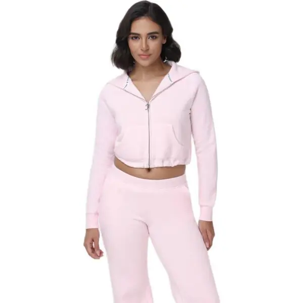 Juicy Couture Cropped Bubble Fleece Hoodie