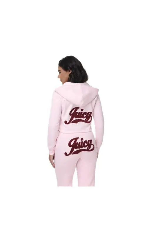 Juicy Couture Cropped Bubble Fleece Hoodie