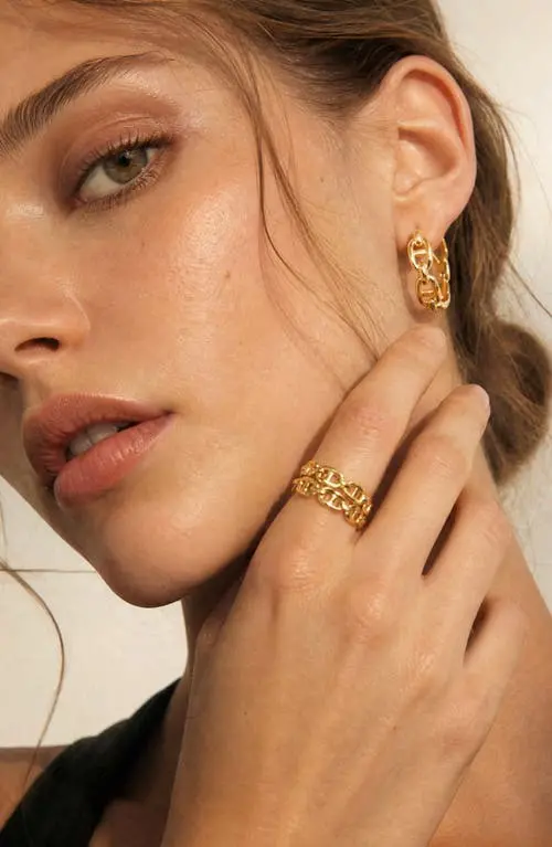 Argento Vivo Mariner Link Huggie Hoop Earrings
