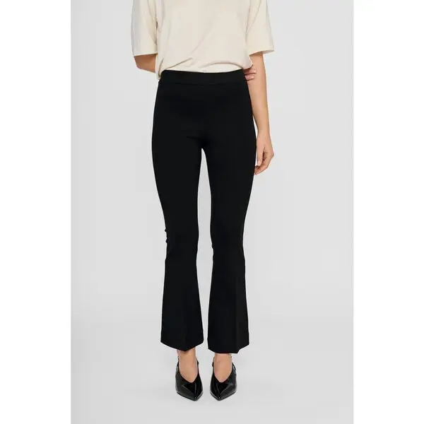 RESIDUS Lana Slim Flared Jersey Pants - Black