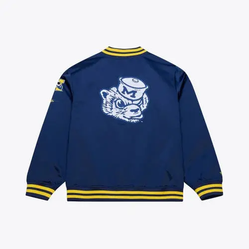 Mitchell & Ness Michigan Wolverines Double Clutch Lightweight Satin Full-snap Jacket