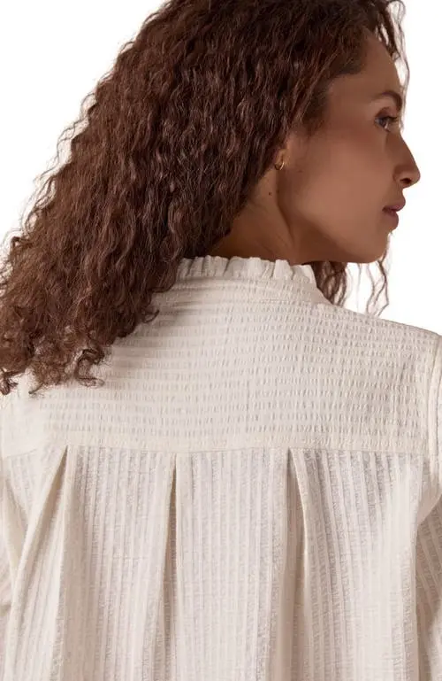 CELTIC & CO. Textured Cotton Shirt With Frill Collar