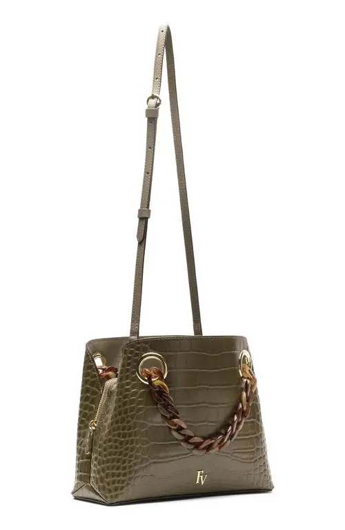 FRANCES VALENTINE Skip Croc Embossed Leather Tote