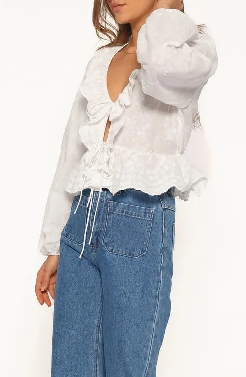 PETAL & PUP Issy Eyelet Ruffle Peplum Top