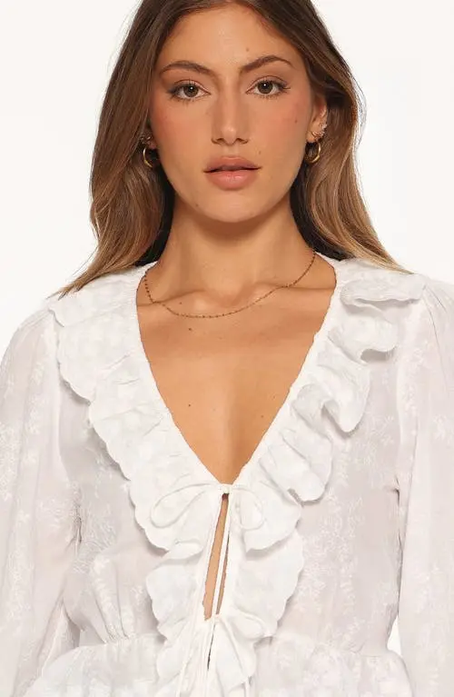 PETAL & PUP Issy Eyelet Ruffle Peplum Top