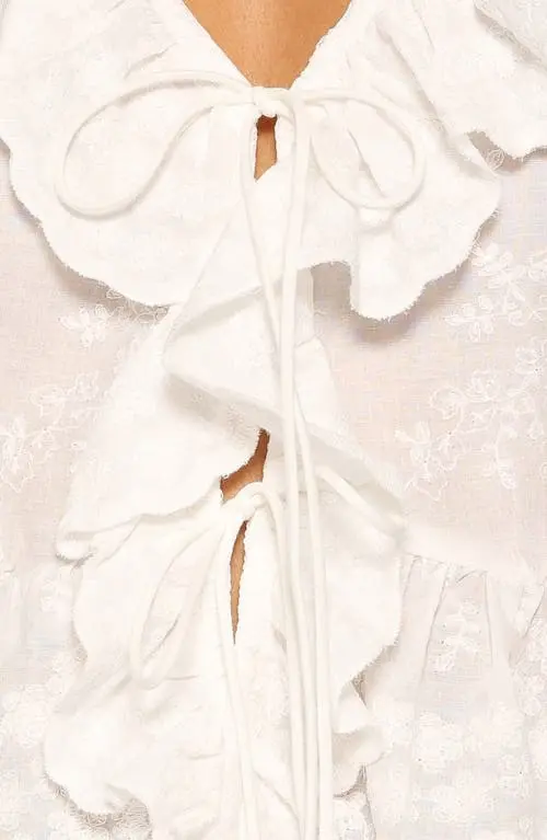 PETAL & PUP Issy Eyelet Ruffle Peplum Top