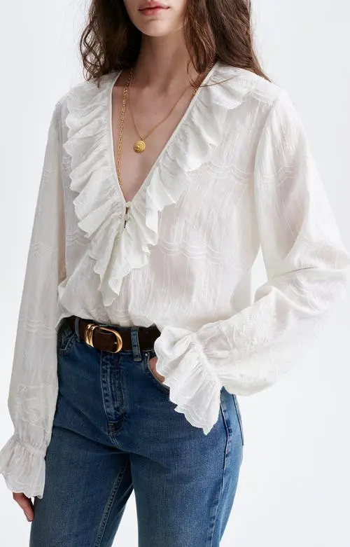 Vanessa Bruno Helea V-neck Ruffled Blouse