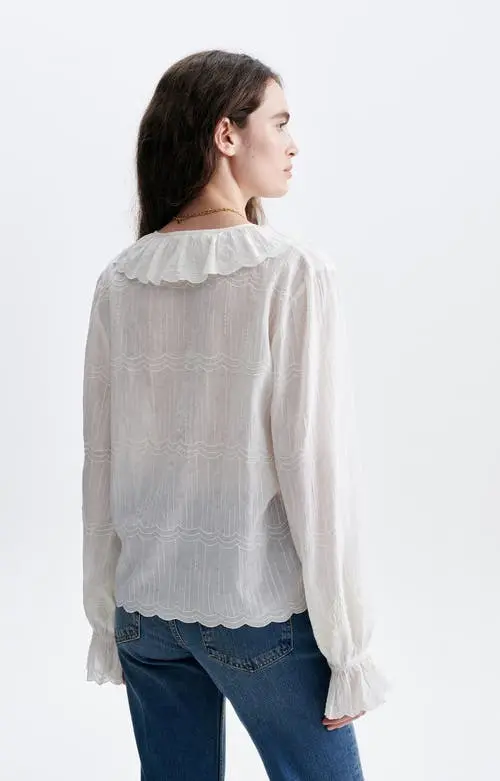 Vanessa Bruno Helea V-neck Ruffled Blouse