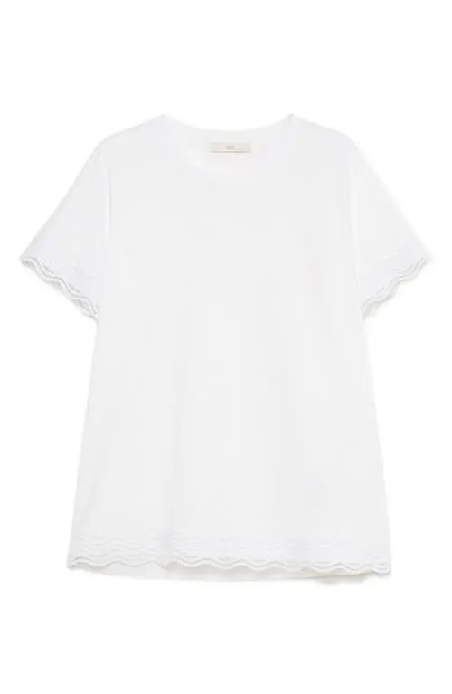 Marina Rinaldi Sebano Scallop Lace Trim T-shirt - Optical White
