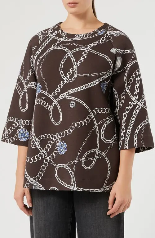 Marina Rinaldi Certo Printed Sweatshirt - Brown