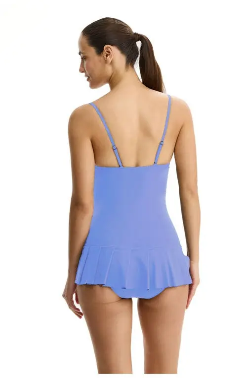 GOTTEX Tutti Frutti V-neck Swimdress With Adjustable Straps - Periwinkle