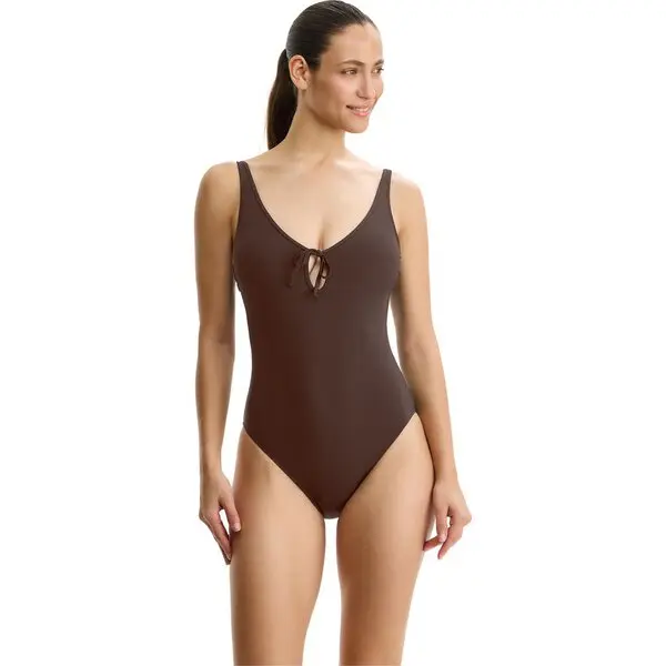 GOTTEX Tutti Frutti V-neck Key Hole One Piece - Espresso