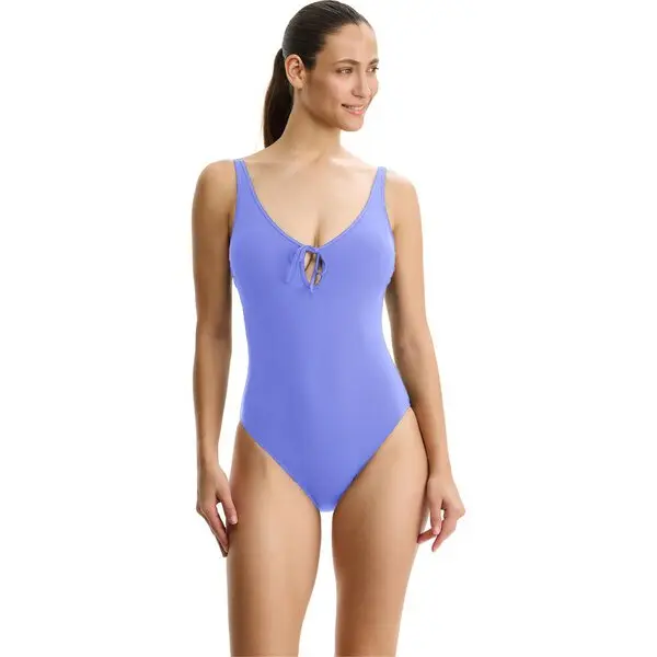 GOTTEX Tutti Frutti V-neck Key Hole One Piece - Periwinkle