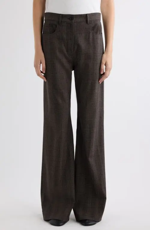 Acne Studios Wide Leg Wool Blend Pants - Brown/black