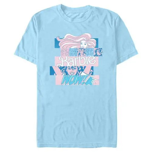 BARBIE Wow Fashion Comic Book Short Sleeve Graphic T-shirt - Light Blue