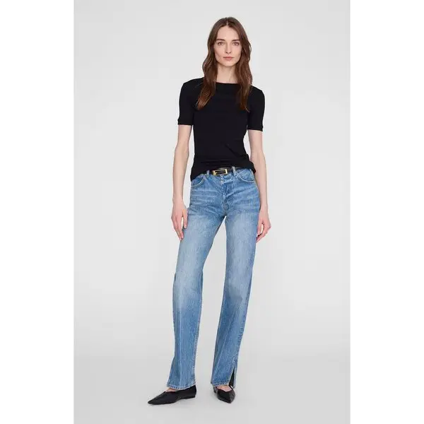 ANINE BING Sixtine Short Sleeve Tee - Black