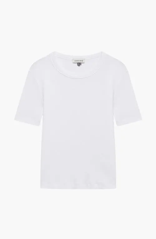 ANINE BING Sixtine Short Sleeve Tee - White