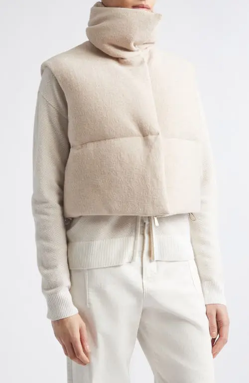 Eleventy High Neck Wool Mouliné Padded Down Vest