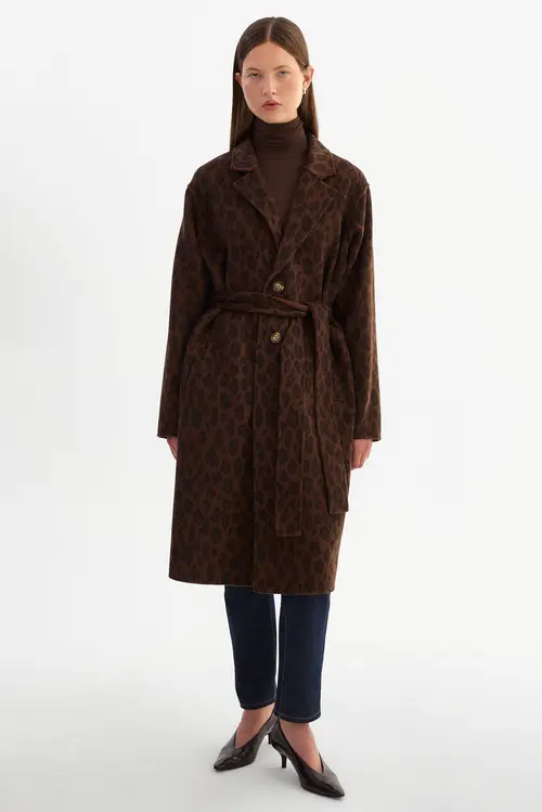 LAMARQUE Katie Reversible Wool Coat - Leopard