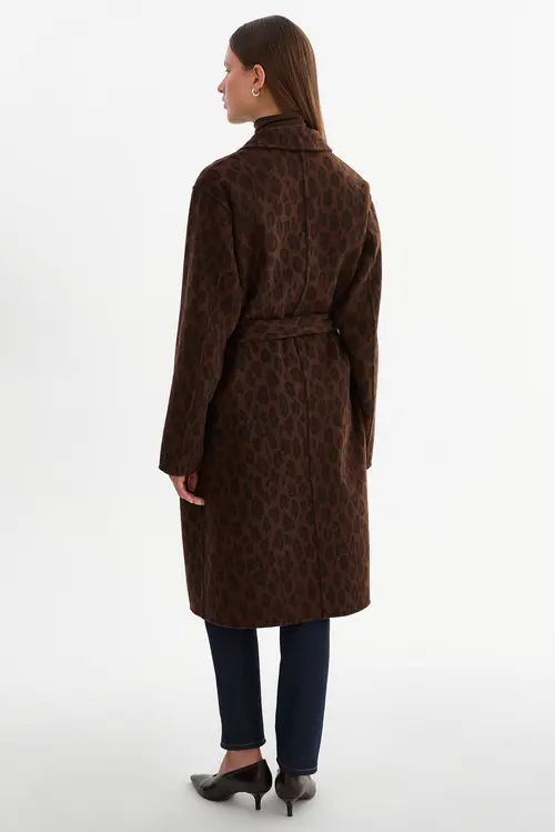 LAMARQUE Katie Reversible Wool Coat - Leopard