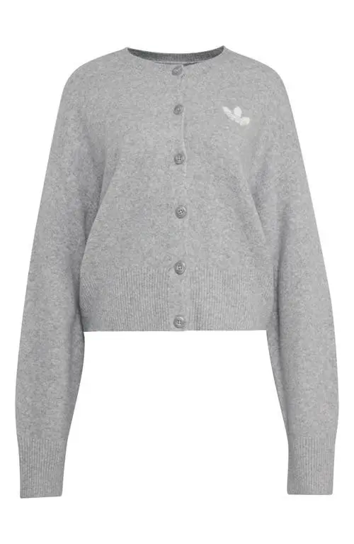Adidas Essential Cardigan With Trefoil Logo - Medium Grey Heather