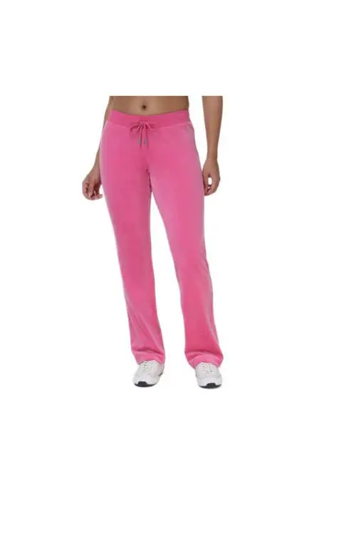 Juicy Couture Rib Waist Velour Track Pant, - Bubblegum