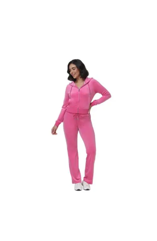 Juicy Couture Rib Waist Velour Track Pants