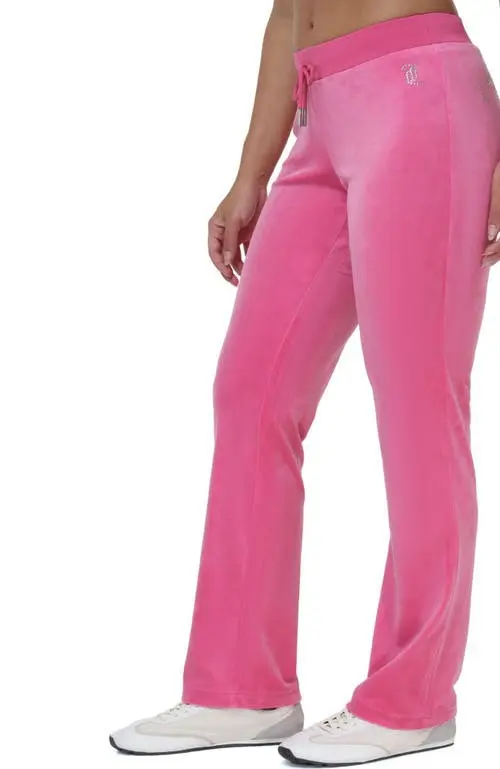 Juicy Couture Rib Waist Velour Track Pants - Bubblegum