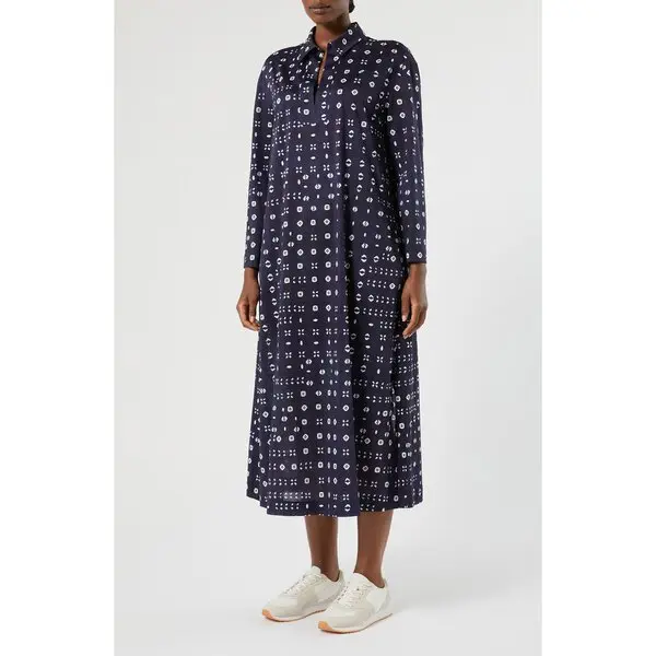 Marina Rinaldi Cotton Jersey Dress With Printed Pattern
