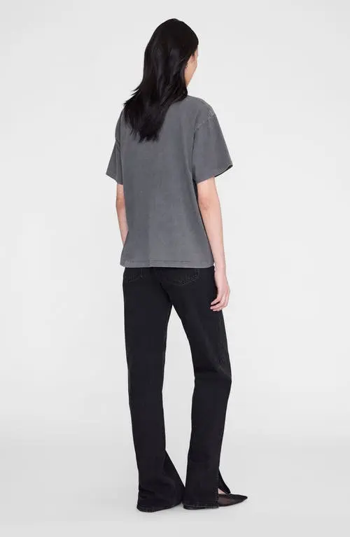 ANINE BING Cade Los Angeles University Tee - Washed Grey