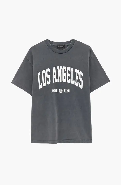 ANINE BING Cade Los Angeles University Tee - Washed Grey