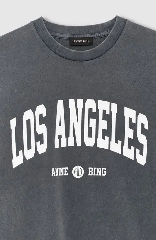 ANINE BING Cade Los Angeles University Tee - Washed Grey