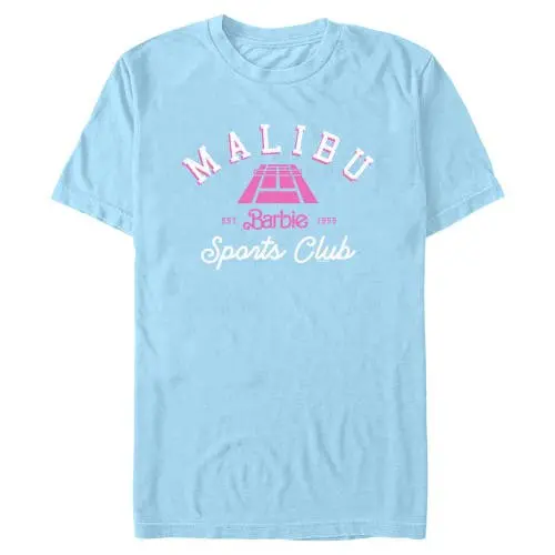 BARBIE Malibu Sports Club Logo Short Sleeve Graphic T-shirt - Light Blue