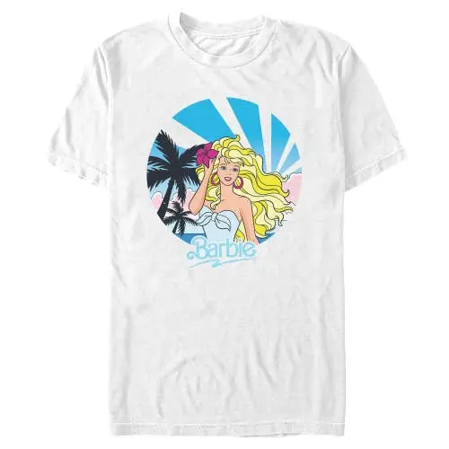 BARBIE Retro Tropical Portrait Short Sleeve Graphic T-shirt
