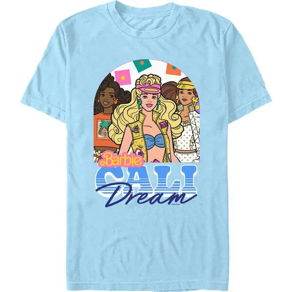 BARBIE Retro Cali Dream Short Sleeve Graphic T-shirt - Light Blue