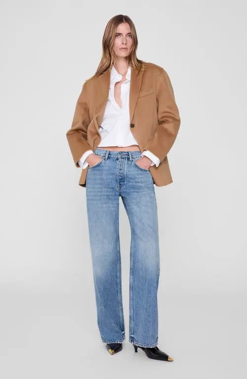 ANINE BING Scott Cropped Shirt