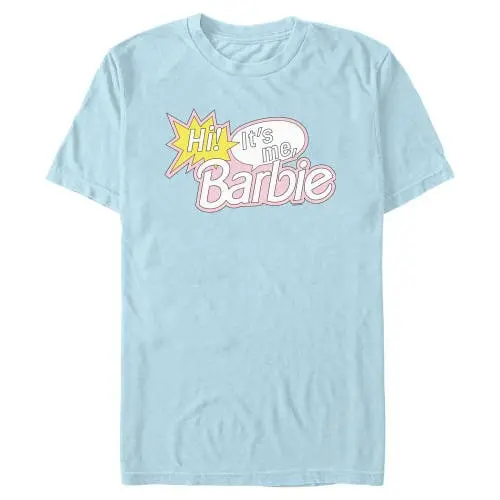 BARBIE Hi It Is Me Quote Short Sleeve Graphic T-shirt - Chambray