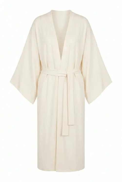 HOUSE OF SILK Lune Kaftan Robe - Vanilla