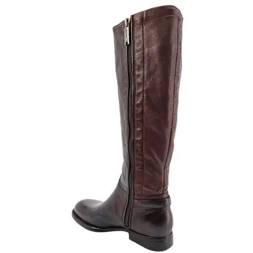 MADISON MAISON Leather Side Zip Knee High Boot - Brown