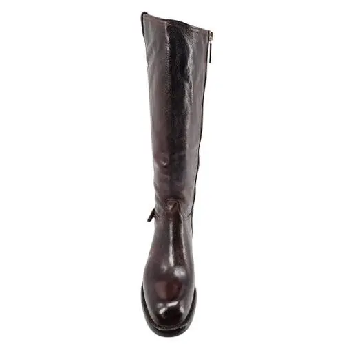 MADISON MAISON Leather Side Zip Knee High Boot - Brown