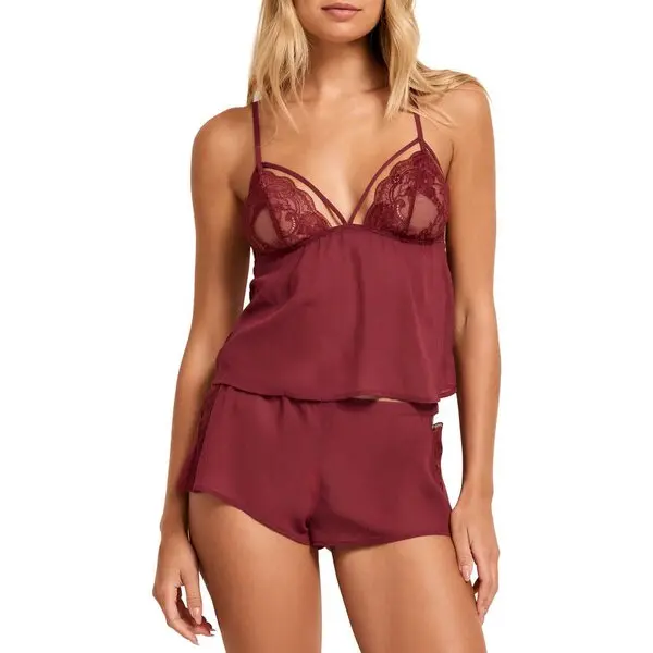 ADORE ME Soraya Cami And Short Lace Set Lingerie - Dark Red