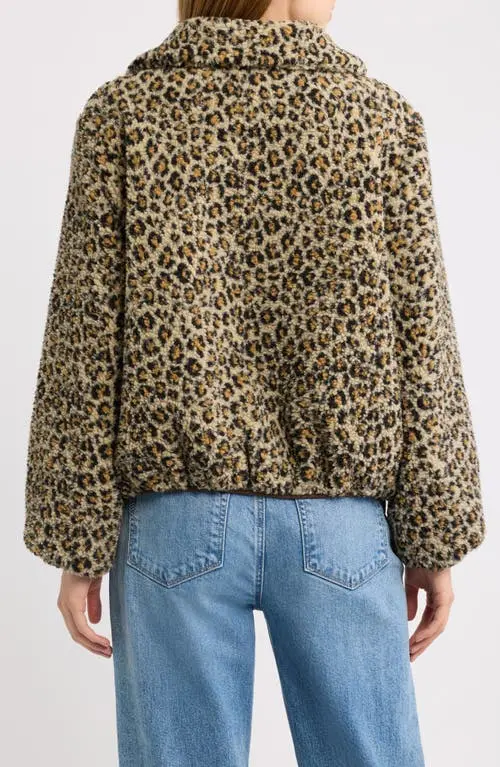 The Great. The Vail Leopard Print Fleece Jacket