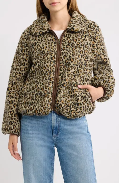 The Great. The Vail Leopard Print Fleece Jacket