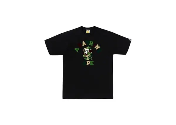 A BATHING APE Abc Camo College Green Camo T-shirt