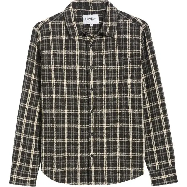 CORRIDOR Spacerock Long Sleeve Plaid Cotton Shirt