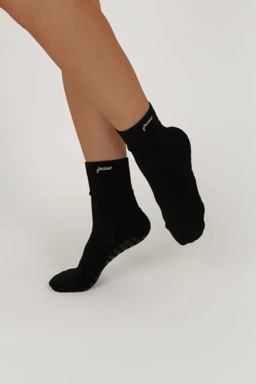 FRAISE Script Grip Socks - Onyx