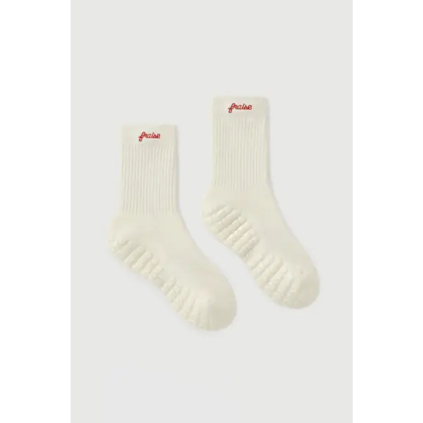 FRAISE Script Grip Socks - Vanille