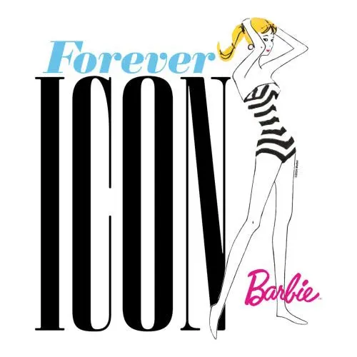 BARBIE Striped Swimsuit Forever Icon Short Sleeve Graphic T-shirt